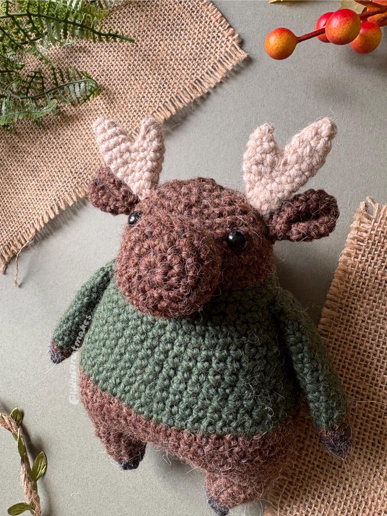 Marvin the Moose Crochet Plushie Doll Animal Pattern - [DIGITAL PDF ...