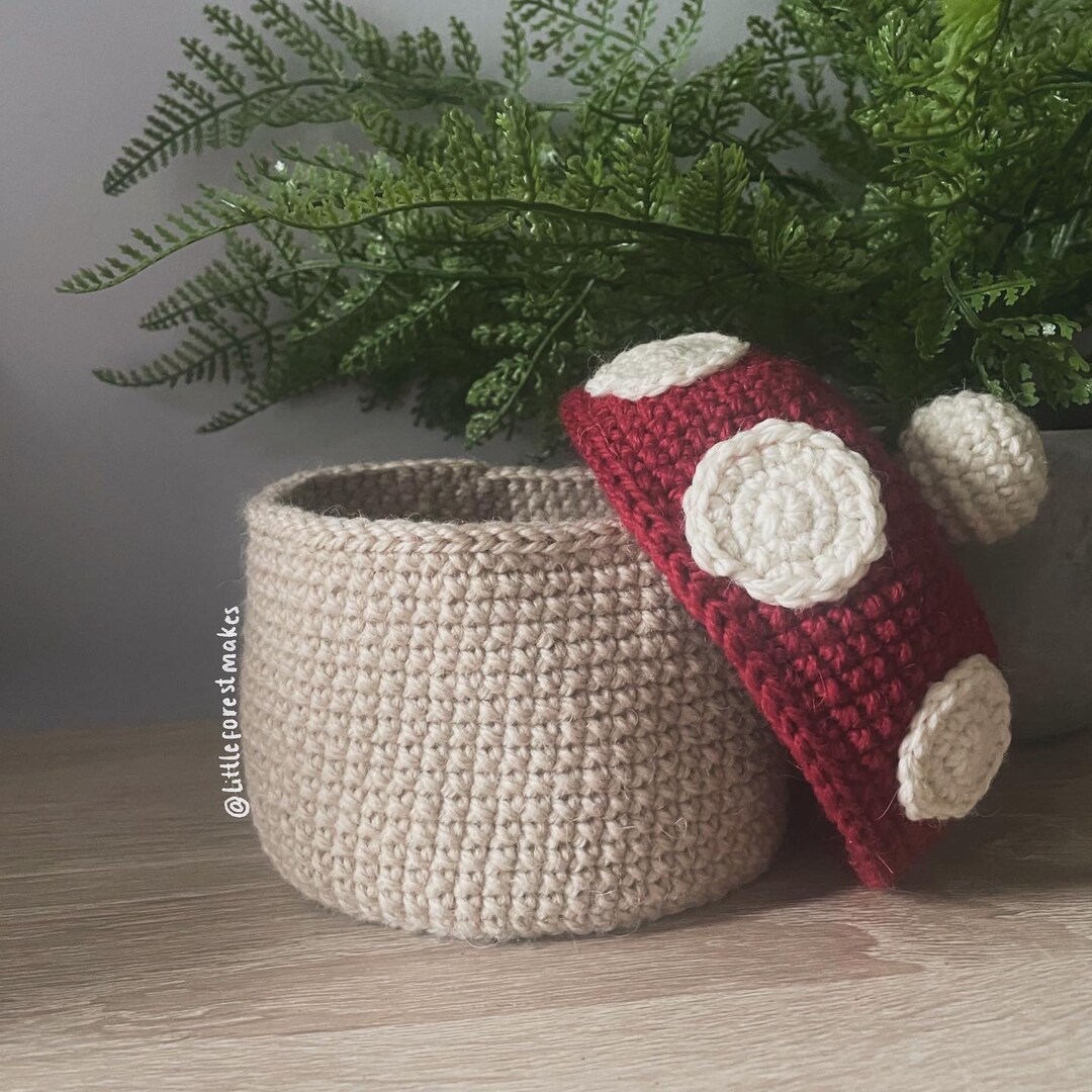 Mushroom Toadstool Crochet Basket Storage Organiser Home Decor [DIGITAL ...