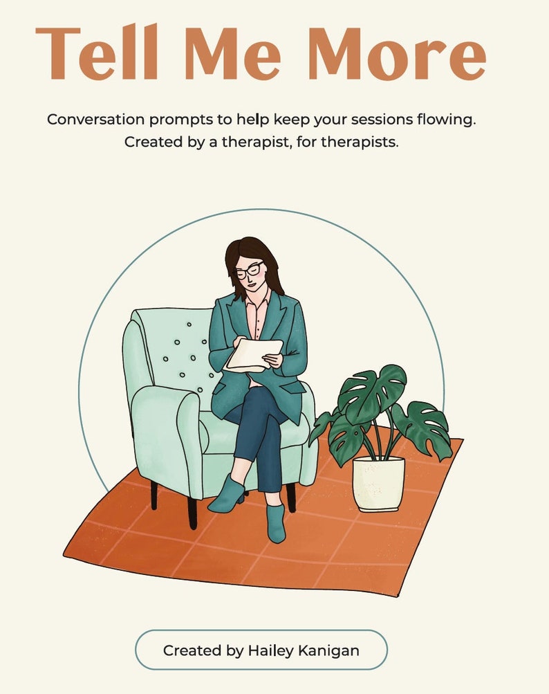 Tell Me More. Digital Therapy Question Prompts. Conversation Starter ...