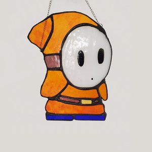Shy Guy Stained Glass Sun Catcher | Window Hanging | Video Game Fan Art ...
