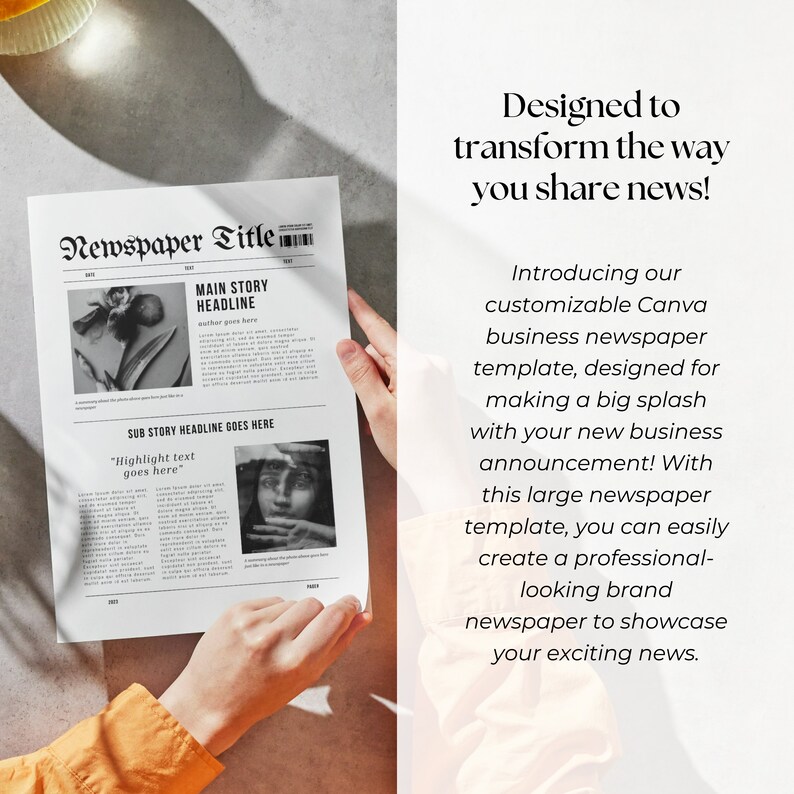 5 Editable Canva Business Newspaper Template, Large Newspaper New ...