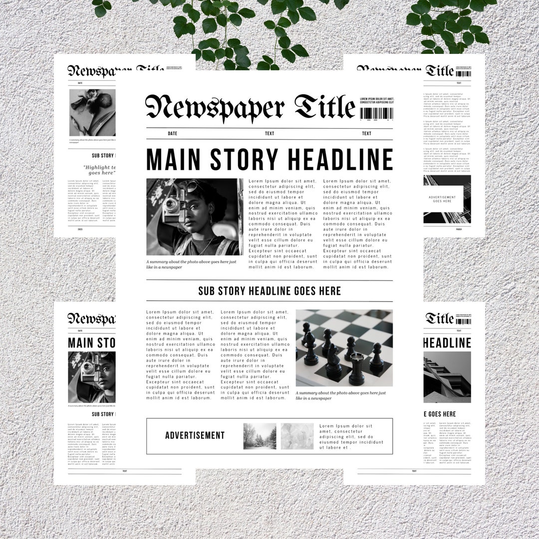 5 Editable Canva Business Newspaper Template, Large Newspaper New ...