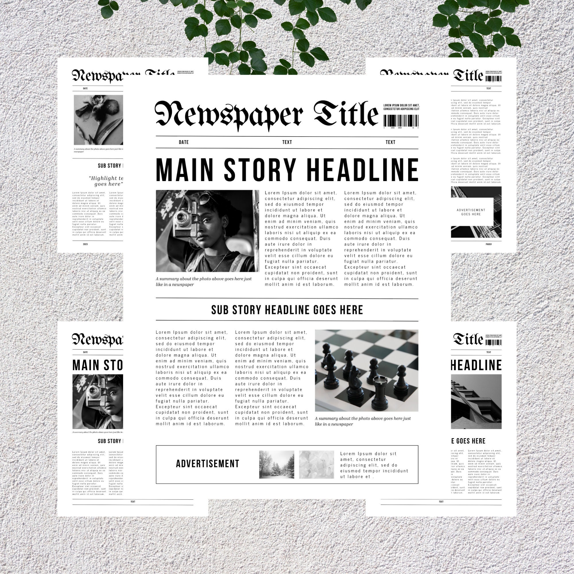 5 Editable Canva Business Newspaper Template, Large Newspaper New ...