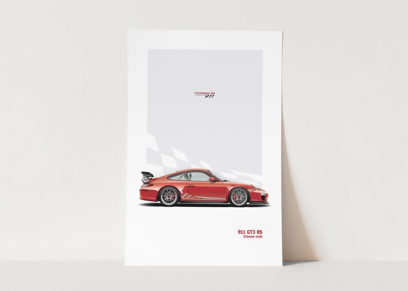 Porsche 911 GT3 RS (997.2) - PTS Colors - Art Print Poster - Etsy