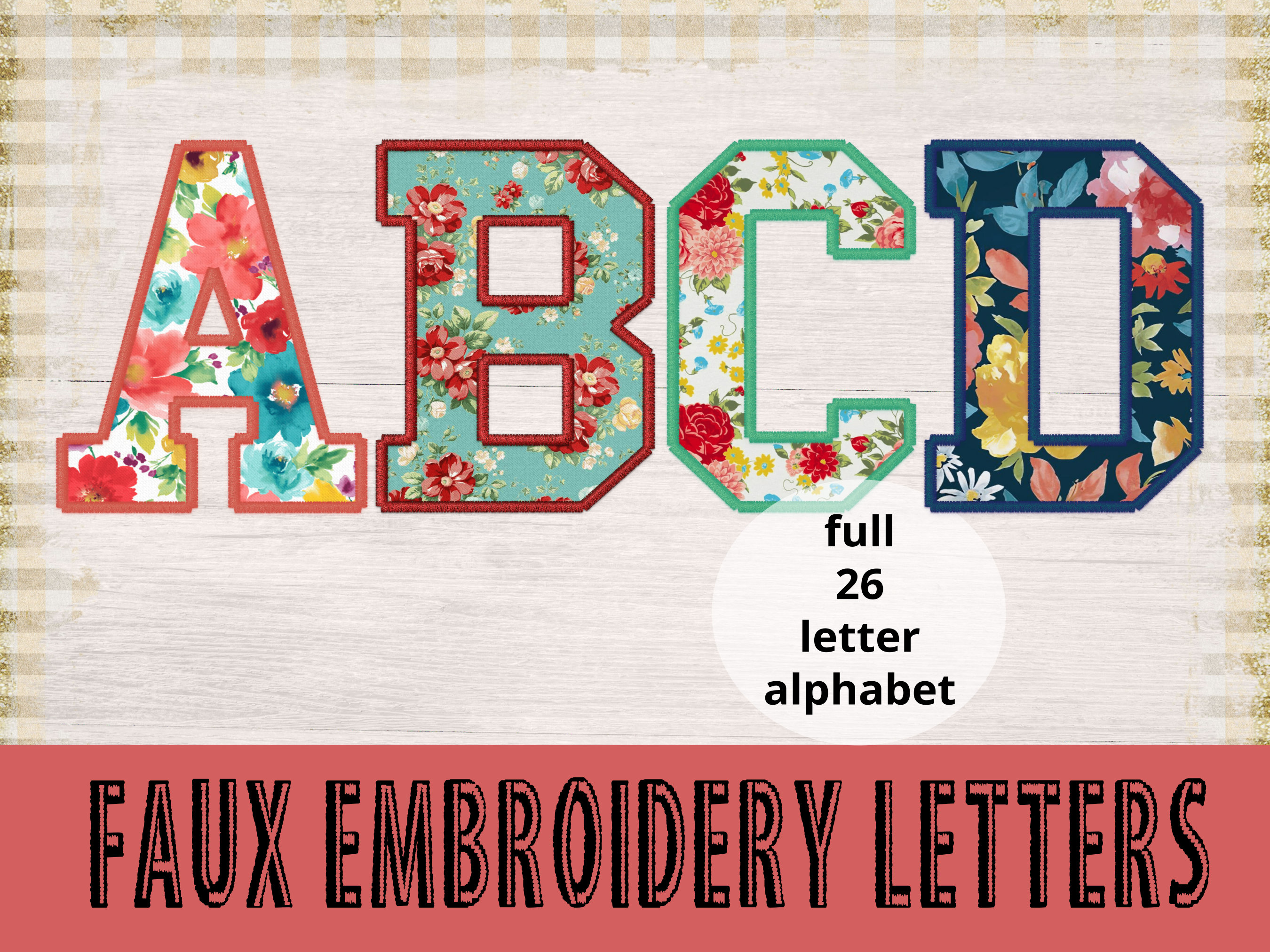 Faux Embroidery Letters - Etsy