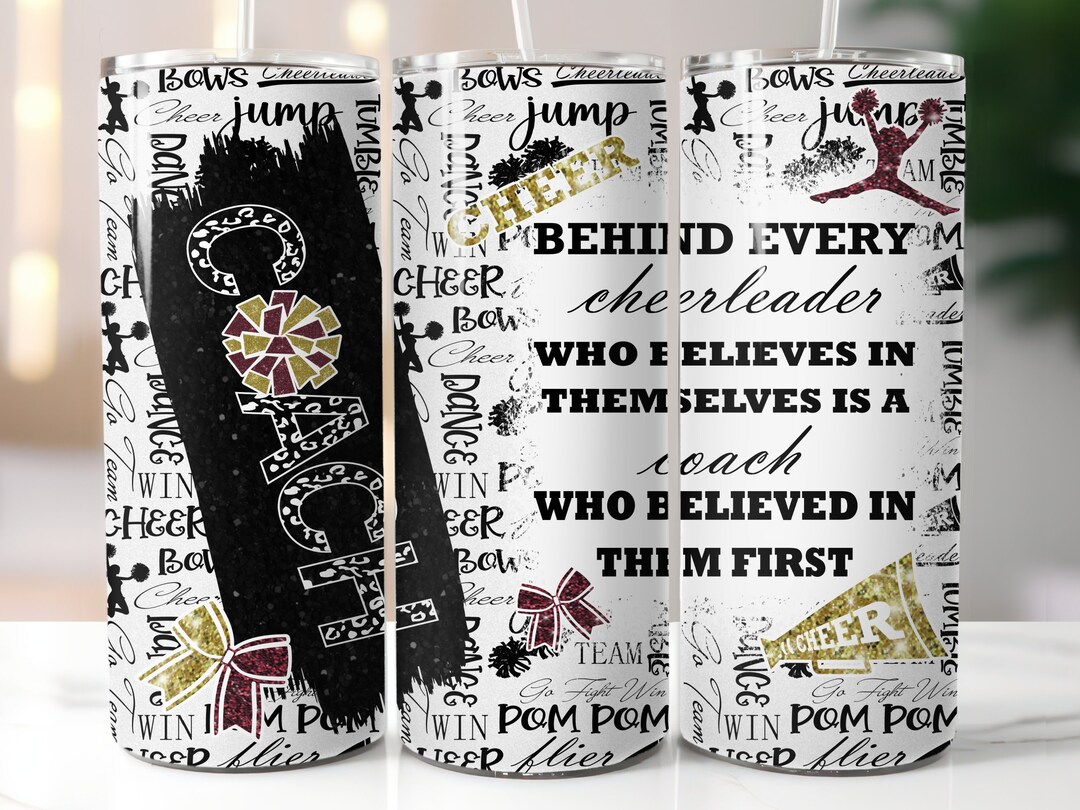 Maroon and Gold Cheer Coach, 20 Oz Tumbler Digital Design - Etsy
