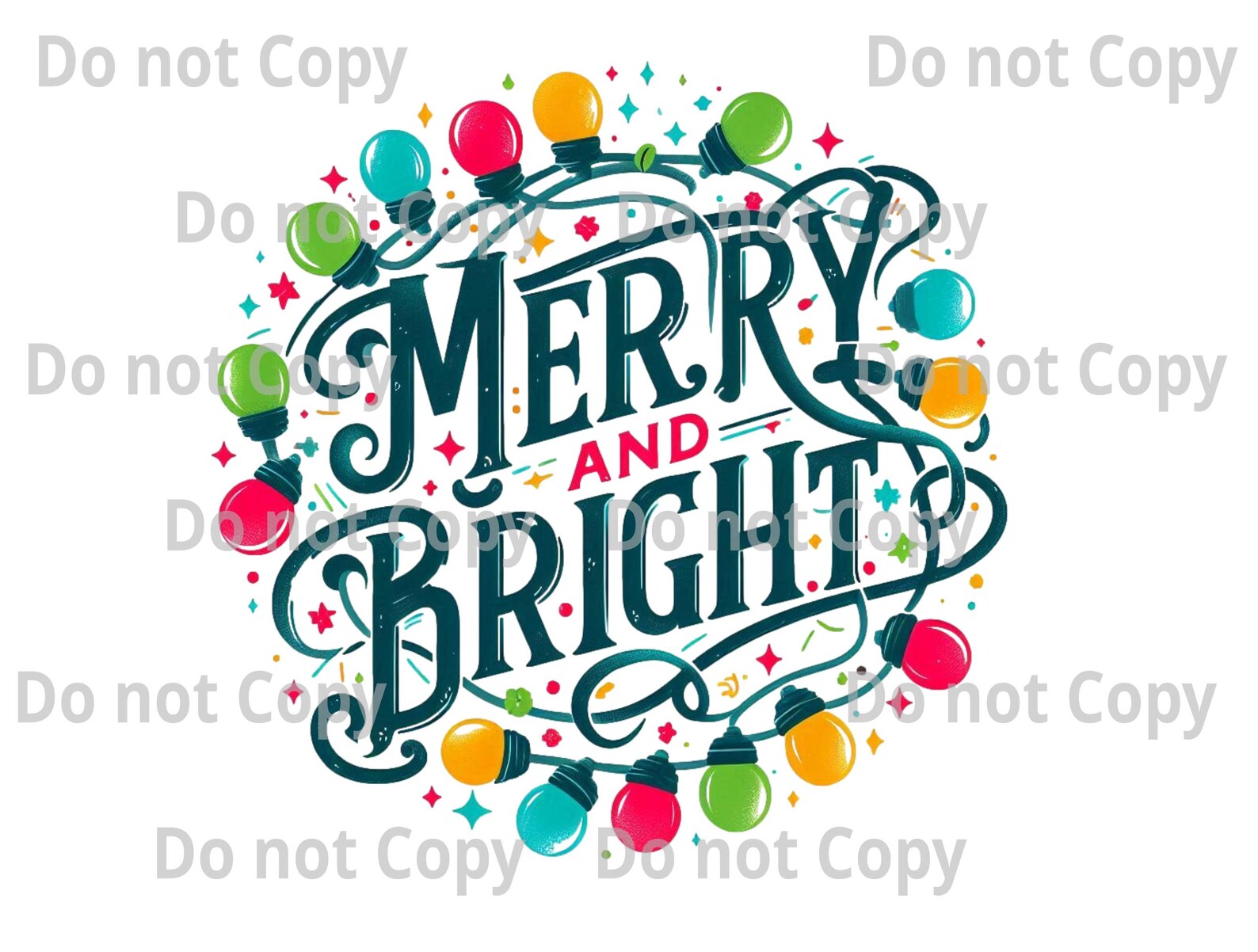 Merry and Bright, Digital Shirt Design - Etsy