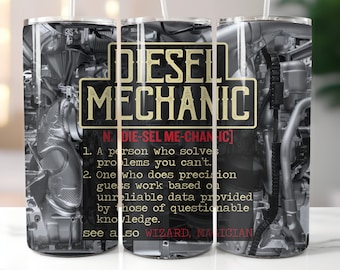Diesel Tech Mechanic Wrap-sublimation-png 20 Oz Skinny Straight Tumbler ...