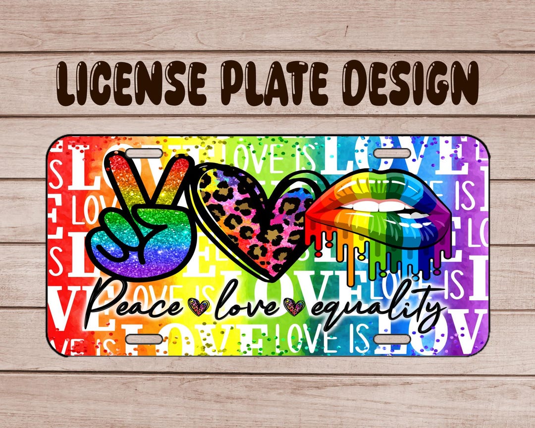 LGBTQ Awareness, License Plate Sublimation PNG - Etsy