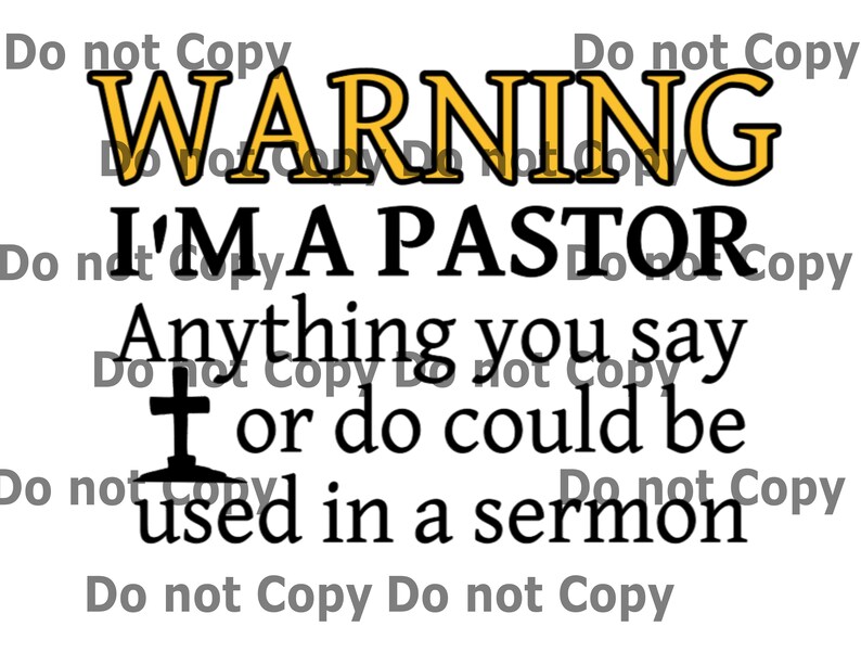 Warning I'm A Pastor, Digital Shirt Design - Etsy