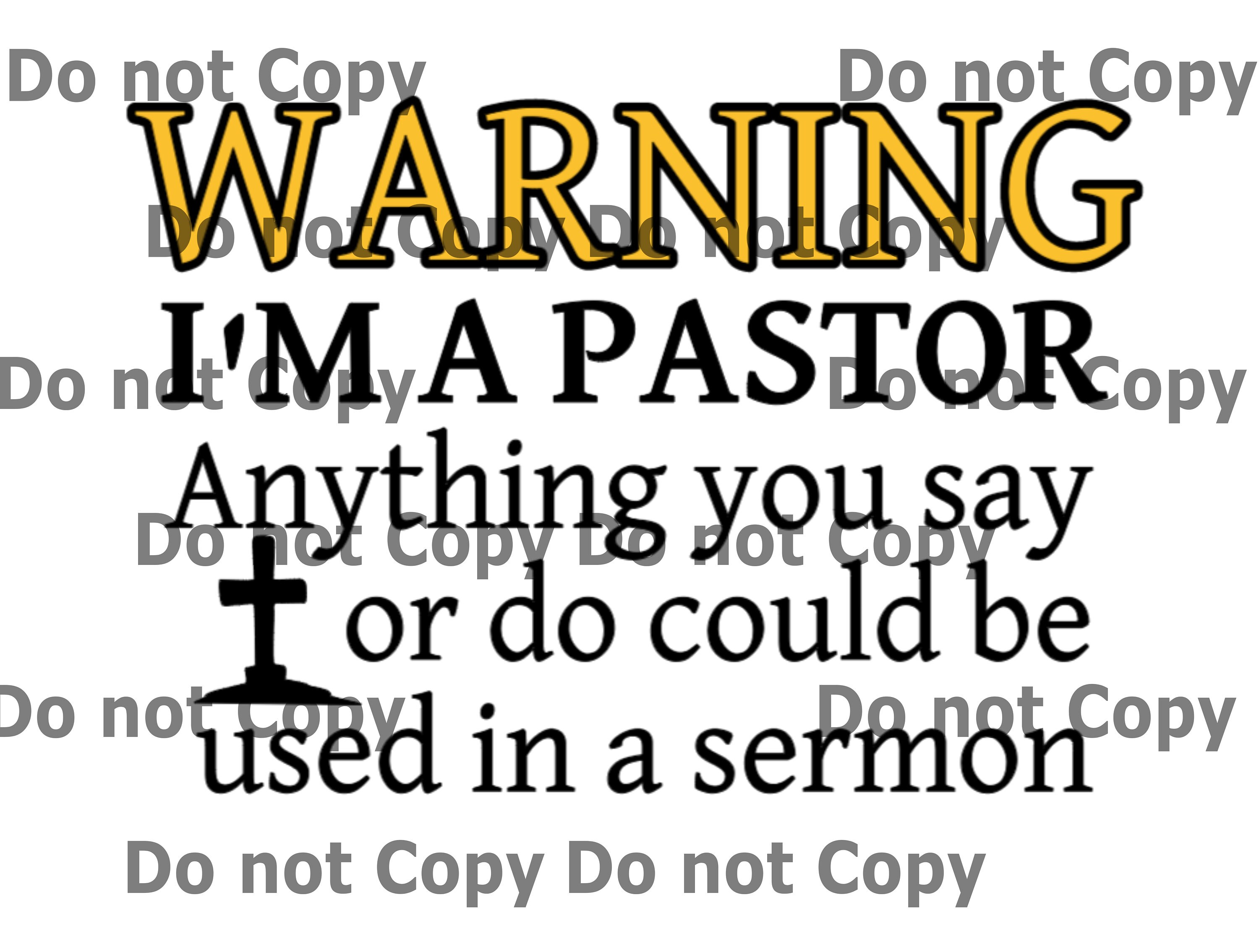 Warning I'm A Pastor, Digital Shirt Design - Etsy