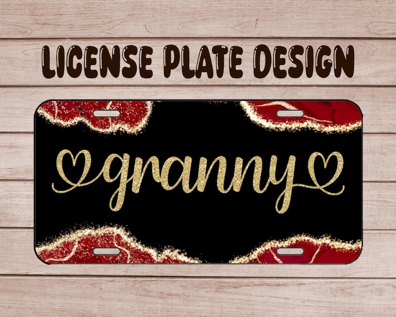 Granny, License Plate Sublimation PNG - Etsy