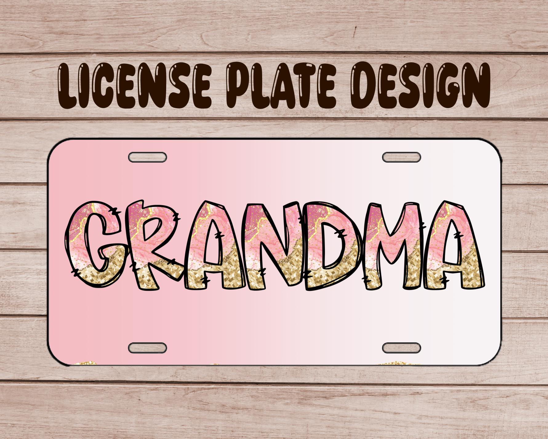 Grandma, License Plate Sublimation PNG - Etsy