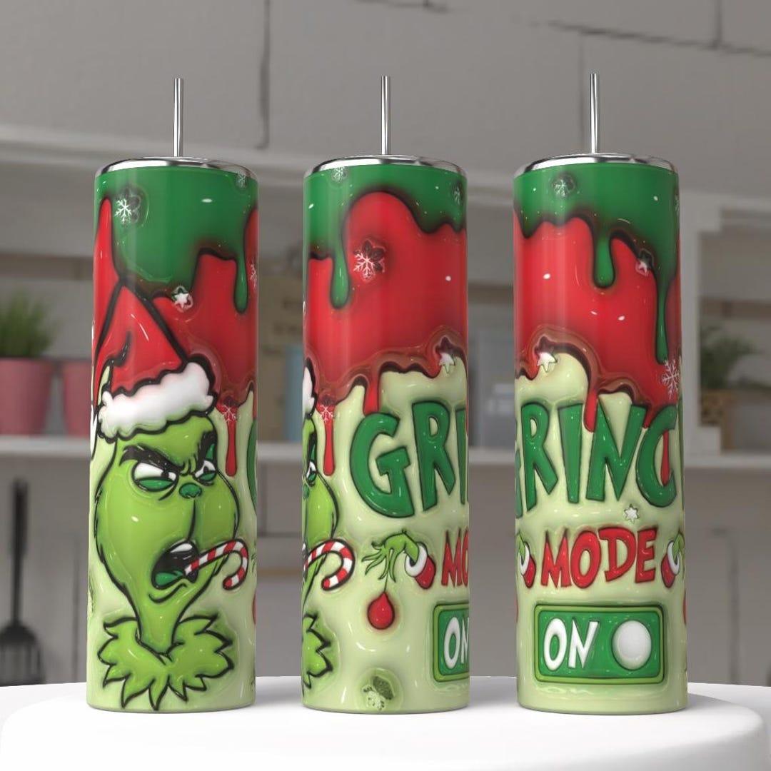 Christmas 3D Grumpy Green Character, 20 Oz Tumbler Digital Design - Etsy