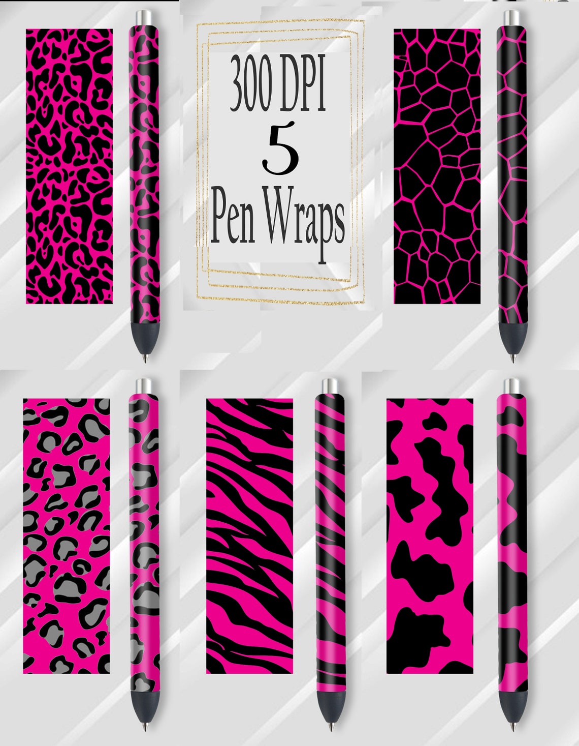 Pink Cheetah, Pen Wrap Digital Bundle - Etsy