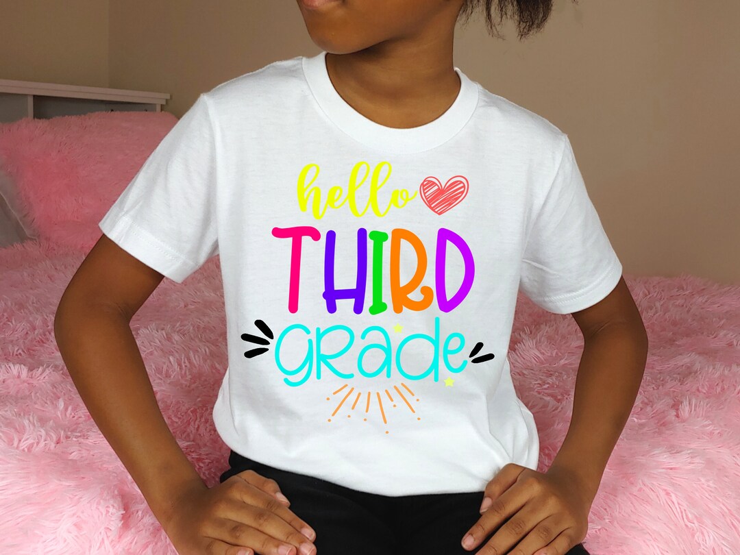 Hello Third Grade, Digital Shirt Design - Etsy
