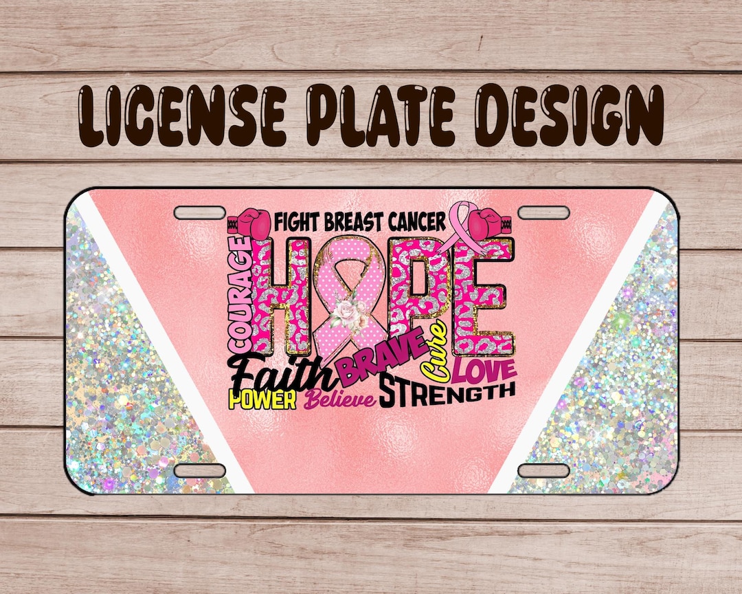 Breast Cancer Awarness , License Plate Sublimation PNG - Etsy