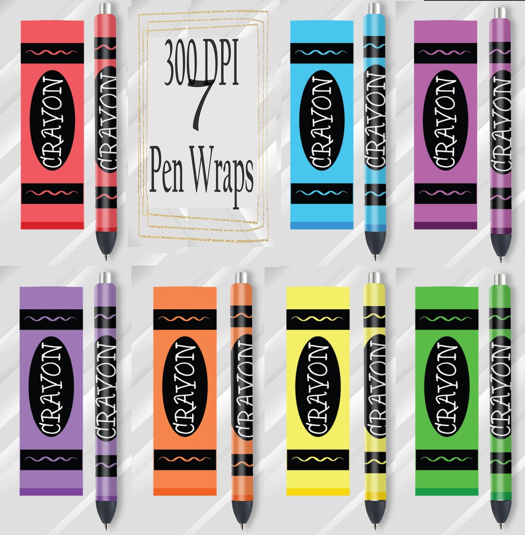 Crayon, Pen Wrap Digital Bundle - Etsy