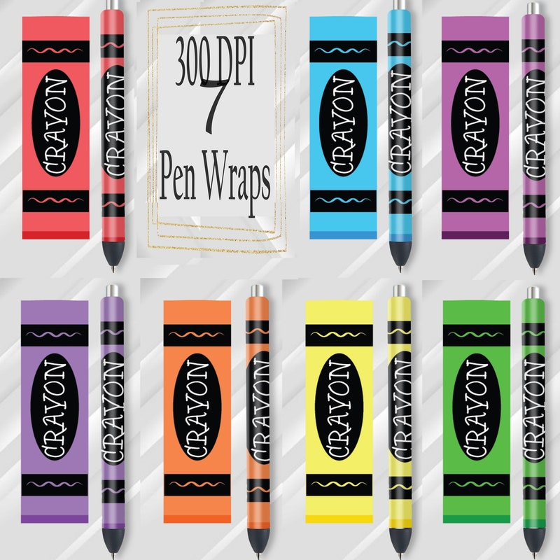Crayon Digital Stickers - Etsy