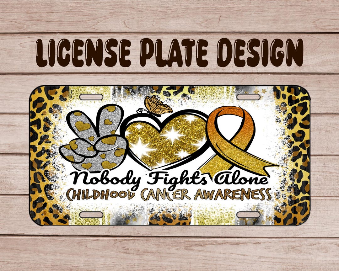 Childhood Cancer Awareness, License Plate Sublimation PNG - Etsy