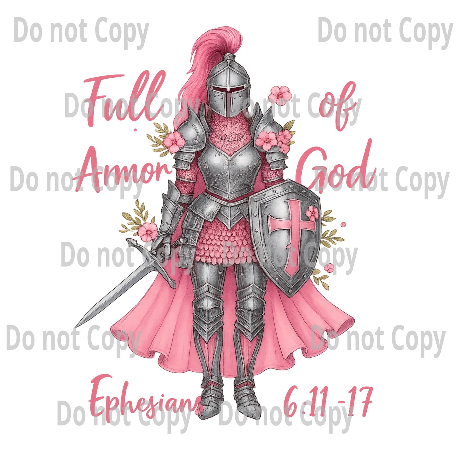 Full Armor of God, Pretty in Pink, Printable Image, Dtf Png, Shirt Png ...