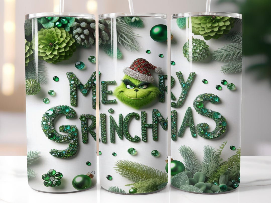 Christmas 3D Grumpy Green Character, 20 Oz Tumbler Digital Design - Etsy