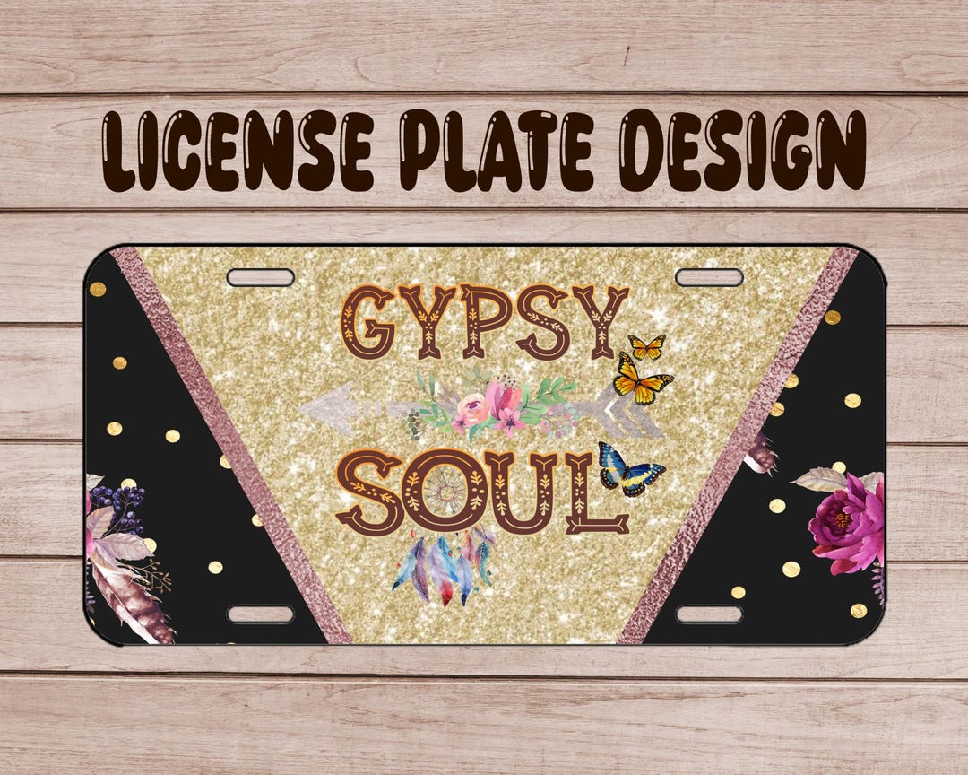 Gypsy Soul, License Plate Sublimation PNG - Etsy