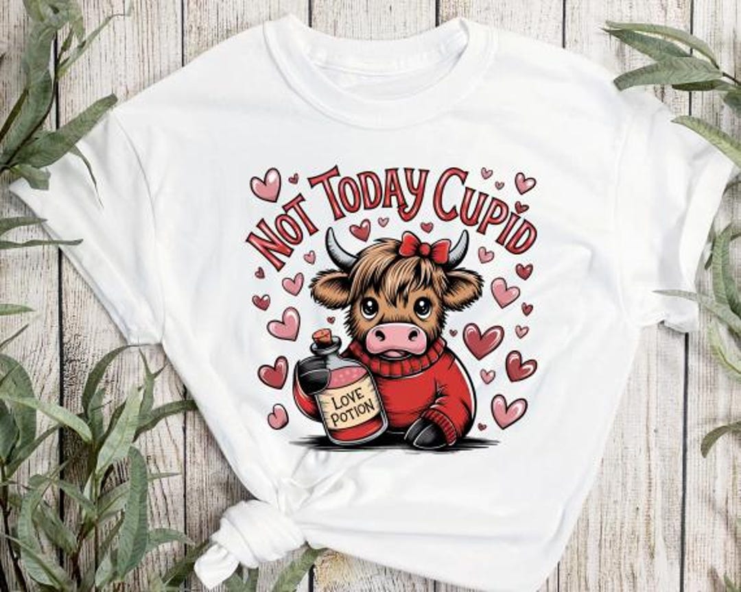 Not Today Cupid, Cute Cow Png, Digital Shirt Design, Dtf Design ...