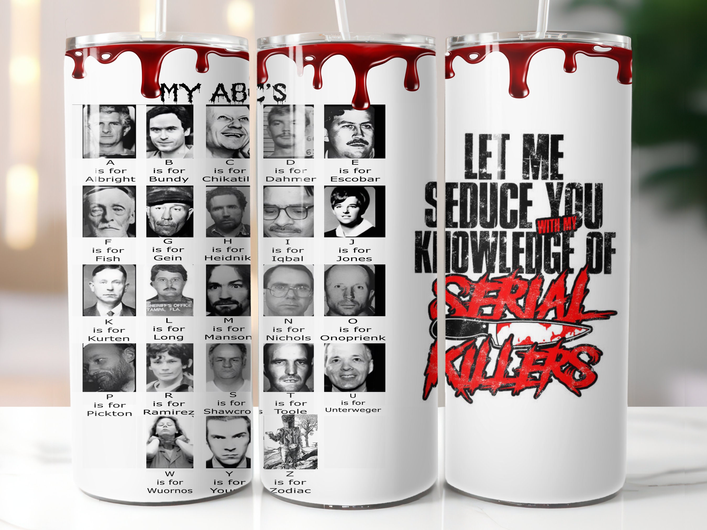 ABC Serial Killers, 20 Oz Tumbler Digital Design - Etsy