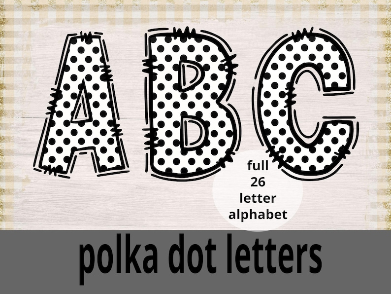 Polkadot Doodle Letters, Alphabet, Png Letters, Alphabet Png - Etsy