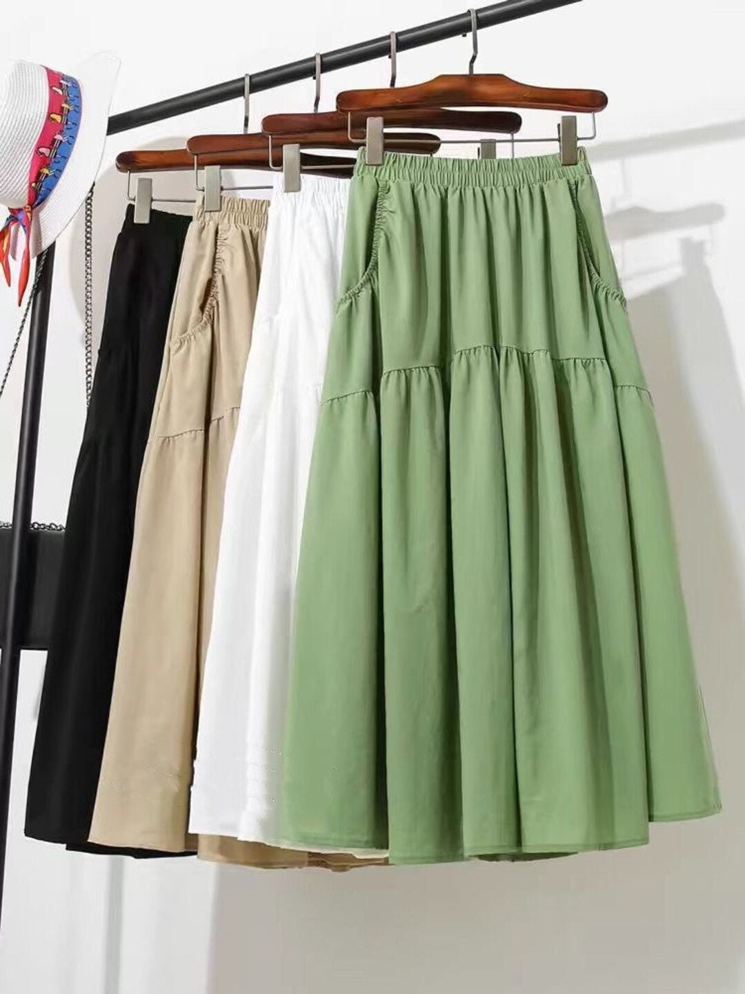 Renaissance Skirt, Green Renaissance Skirt With Pockets, Medieval ...