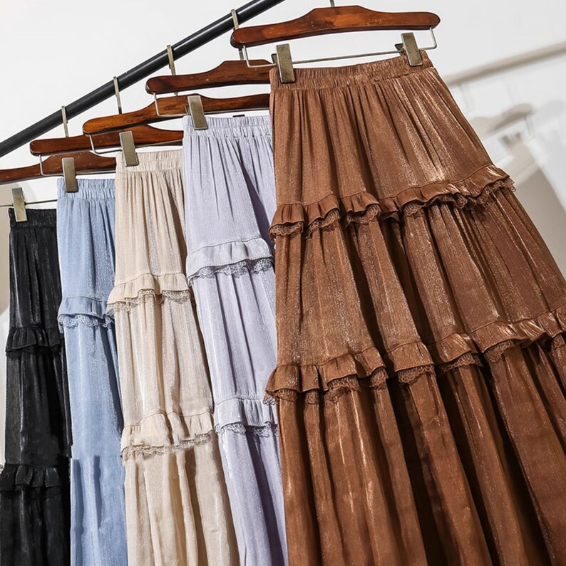 Glossy Renaissance Cake Skirt, Ruffled Renaissance Skirt, Medieval Ren ...