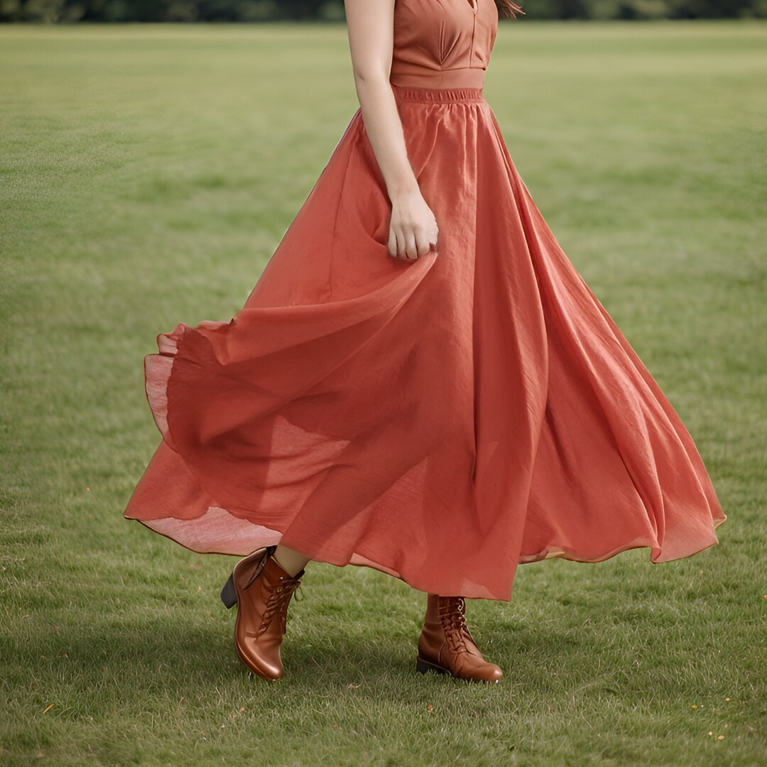 Medieval Linen Renaissance Skirt, Women Travel Ren Faire Skirt Costume ...