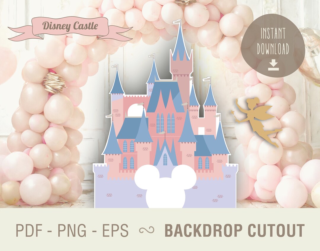 Princess Castle Cutout, Printable Baby Shower Standing Prop, Disneyland ...