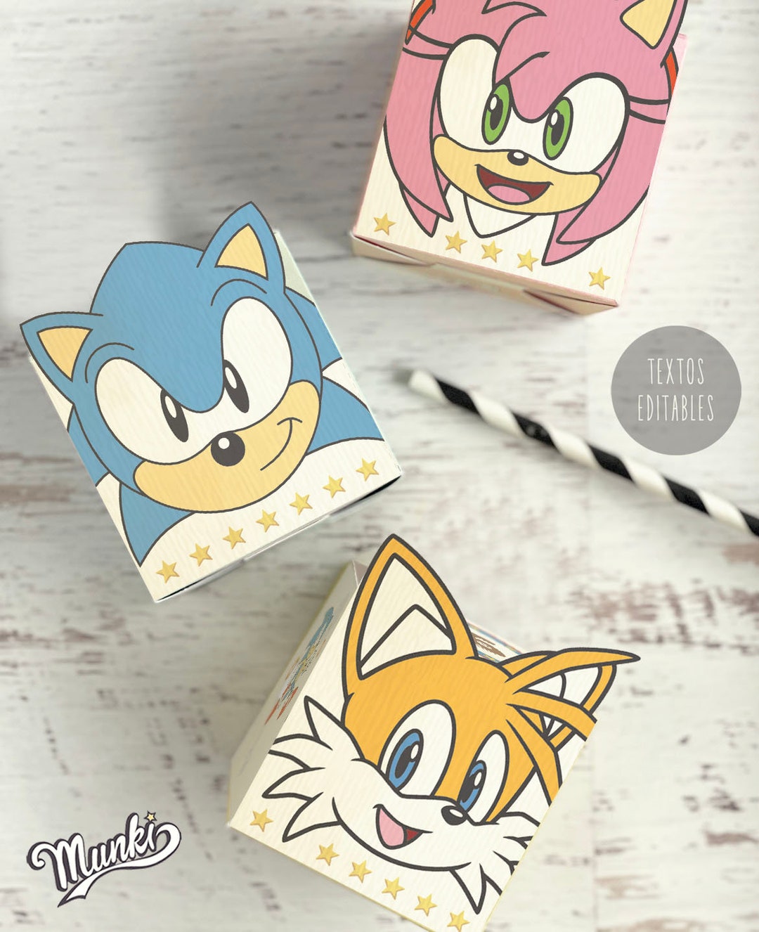 Sonic Birthday Party Box, Printable Party Sonic Files, Printable Milk ...