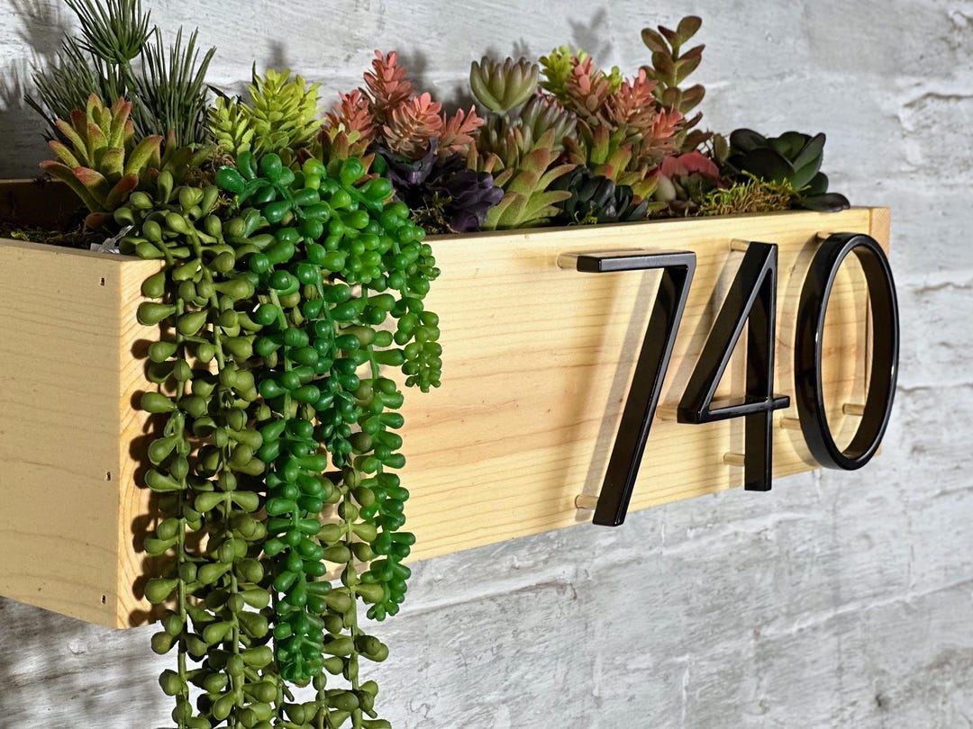 The Homestead Handmade House Number Sign Planter, Succulent Planter ...