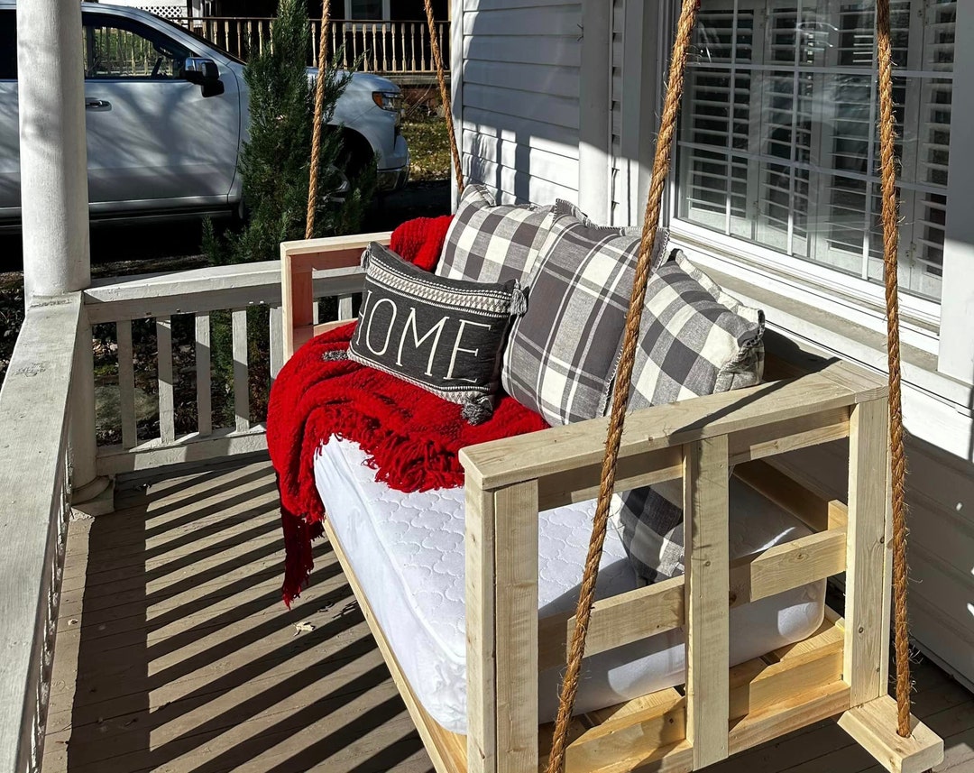 Handcrafted Farmhouse Porch Swing, Crib Size Rustic Swing, Charleston ...