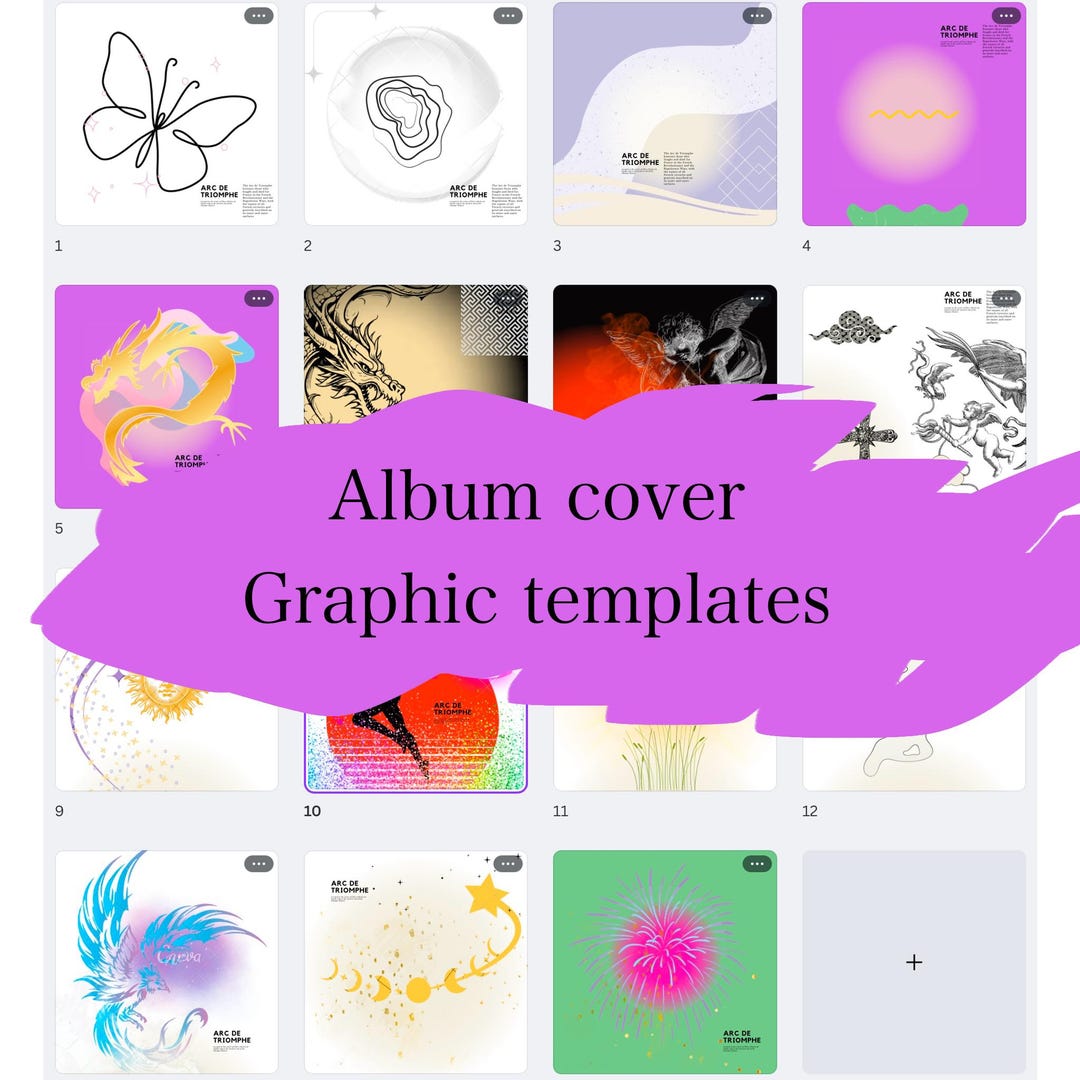 Album Cover Graphics Template Canva, Music Album Graphic Design 15 ...