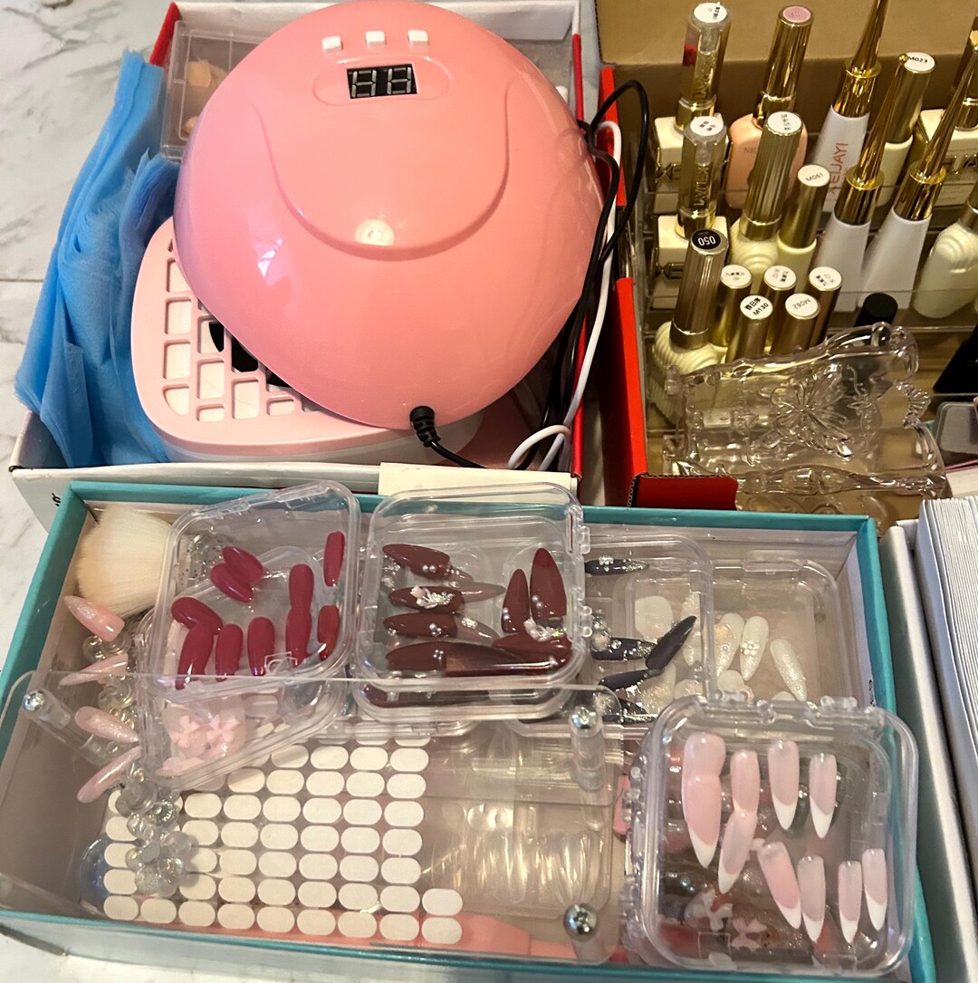 Complete Nail Salon at Home Kit for DIY Press on Nails, Nail Business ...