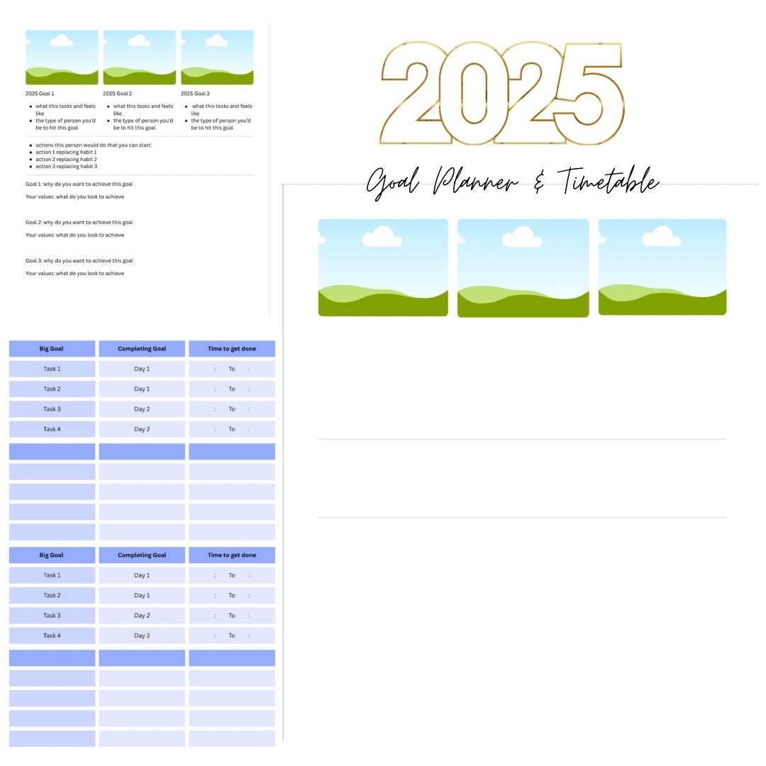 2025 Goal Planner Timetable Goal Setting Instant Download Pdf Goodnotes ...