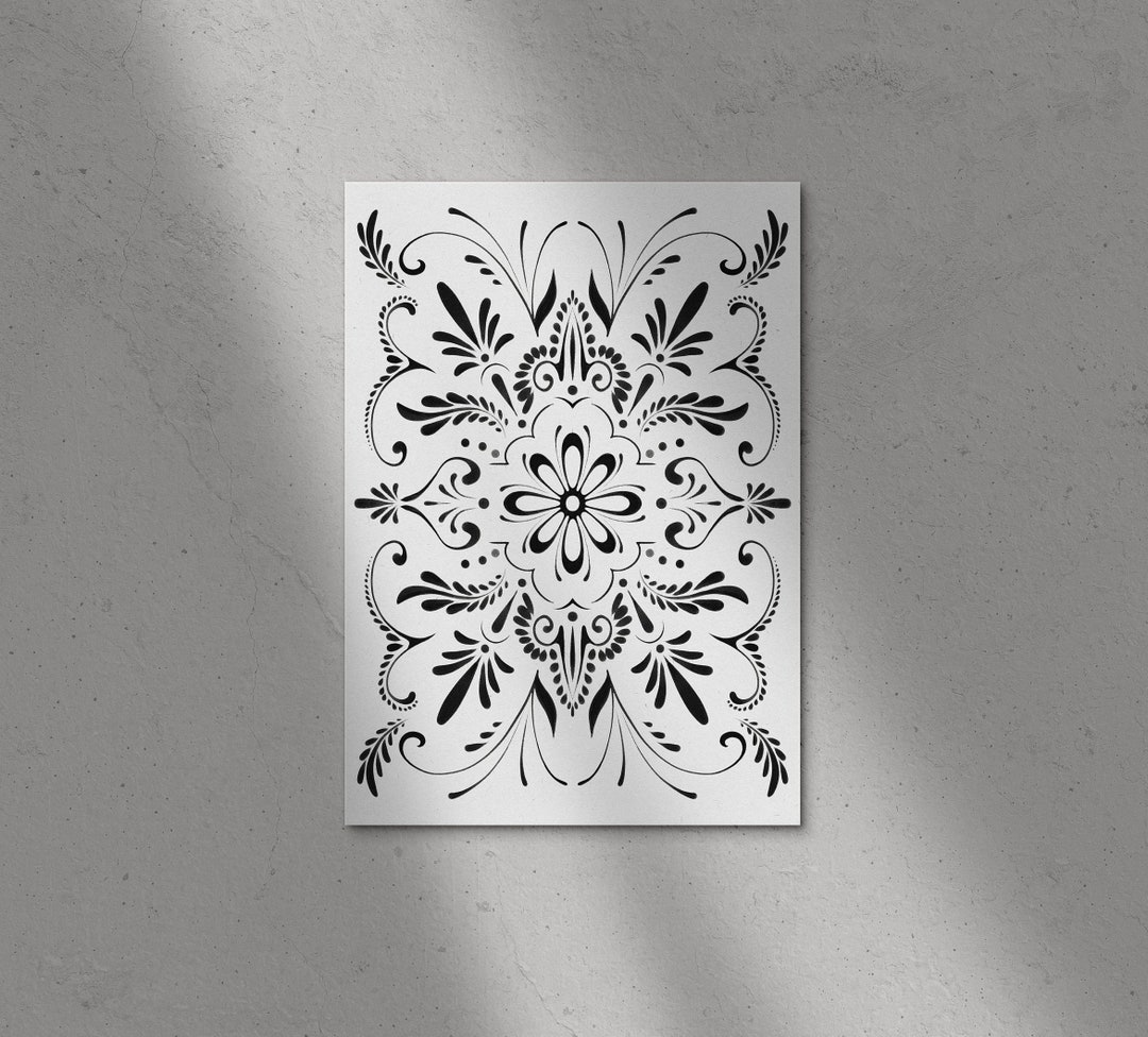 Classic Mexican Talavera Design Print, Botanical Digital Download ...