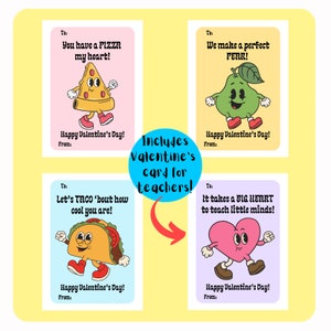 Retro Food Pun Valentines Day Cards for Kids | Instant Download ...