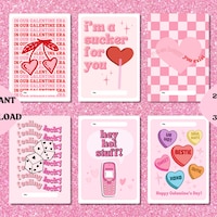 Pink Bow Valentines Day Cards: Printable Mini Valentines Cards for ...