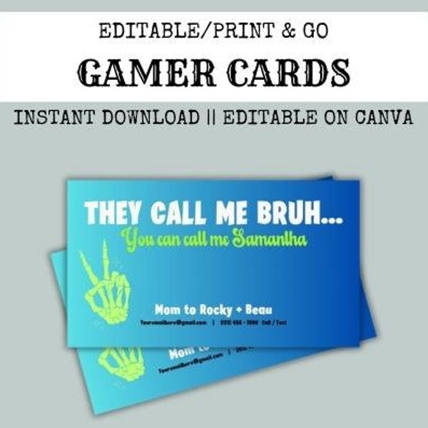 EDITABLE GAMER ID Digital Download, Gamer Id Card, Editable Id Card ...