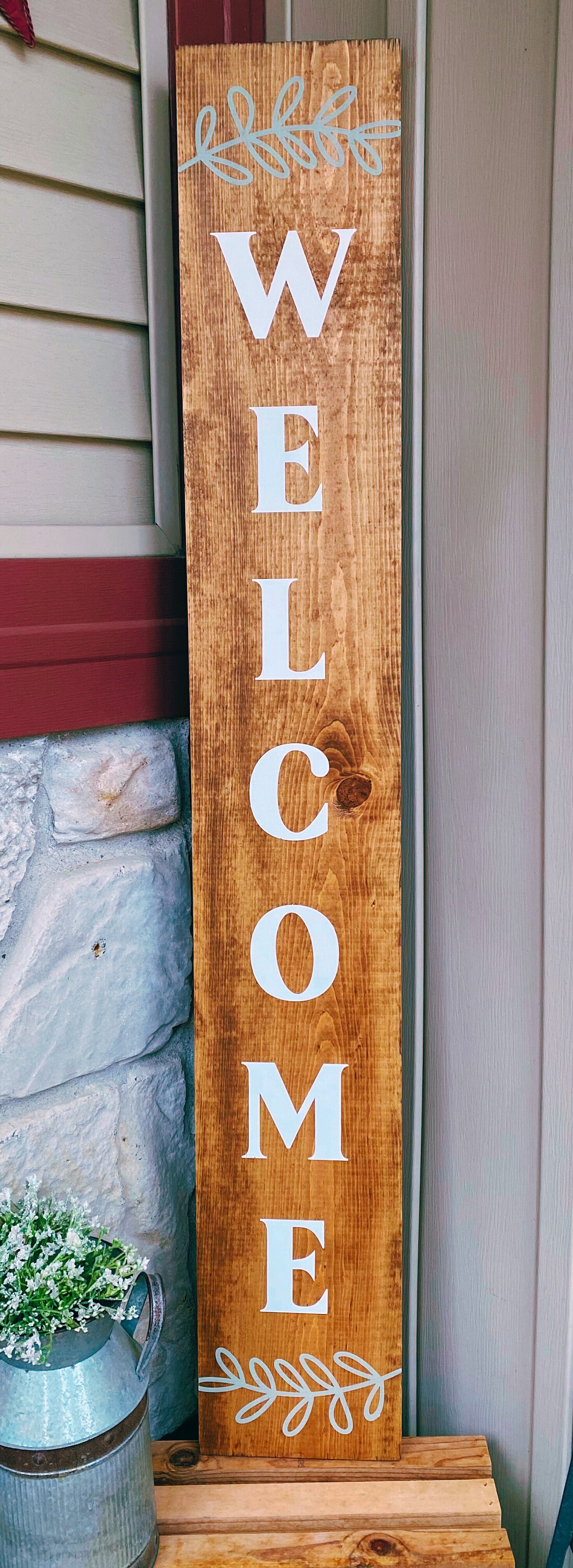 Rustic Farmhouse Porch Leaner Distressed Welcome Sign for Home Entrance ...