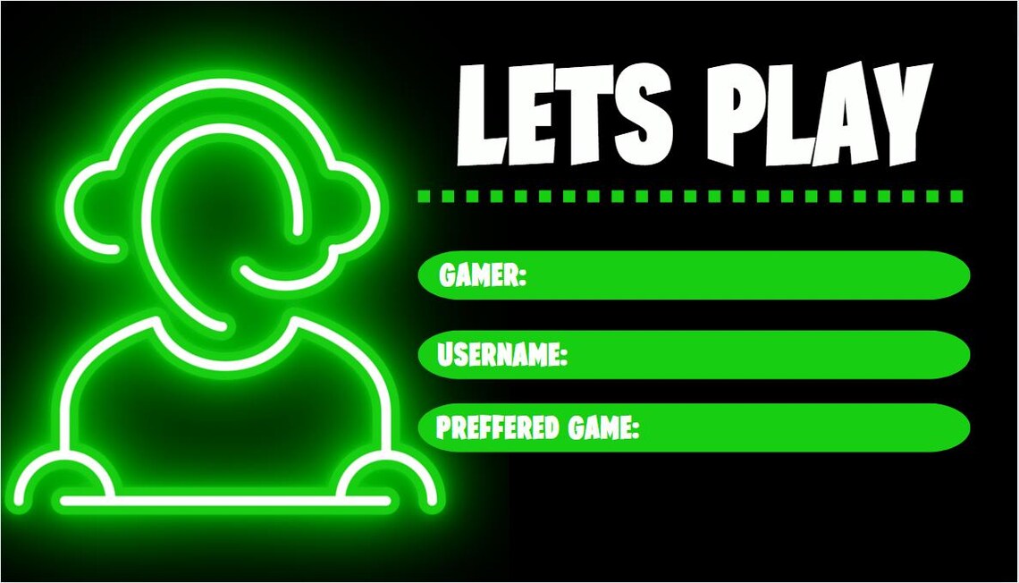 EDITABLE GAMER ID Digital Download, Gamer Id Card, Editable Id Card ...