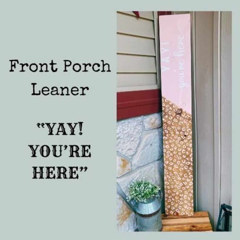 Chic Leopard Print Welcome Porch Sign 'yay You're Here' Greeting ...