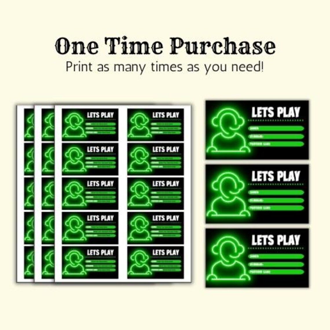 EDITABLE GAMER ID Digital Download, Gamer Id Card, Editable Id Card ...