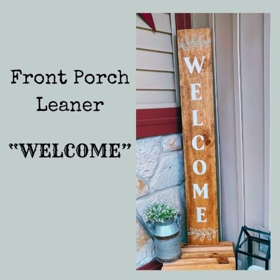 Rustic Farmhouse Porch Leaner Distressed Welcome Sign for Home Entrance ...
