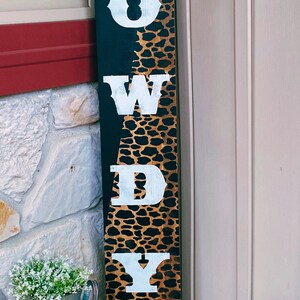 Howdy Rustic Porch Leaner Handcrafted Wooden Welcome Sign for Western ...